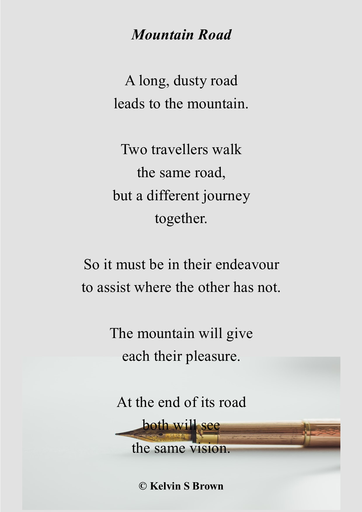Poem: Mountain Road – Kelvin Brown