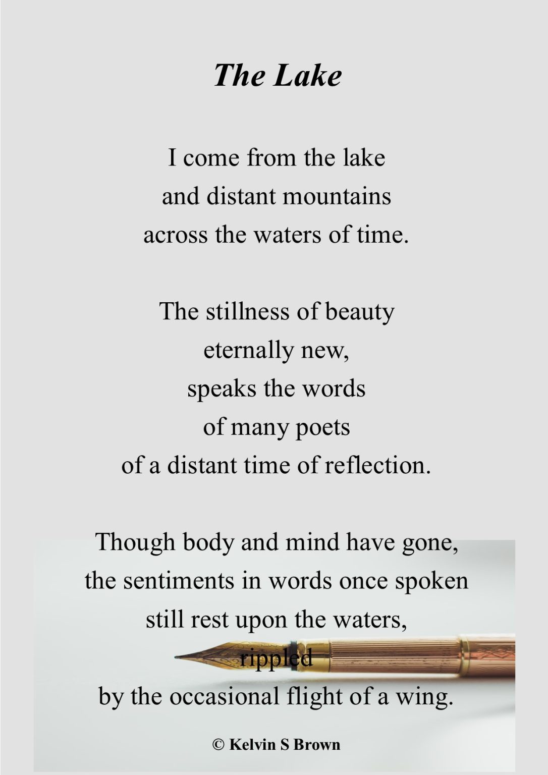 Poem: The Lake – Kelvin Brown